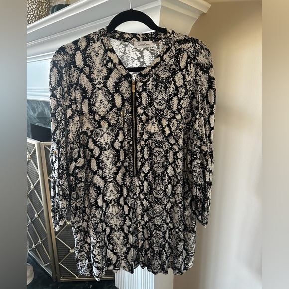 Calvin Klein | Tops | Calvin Klein Print Blouse | Poshmark